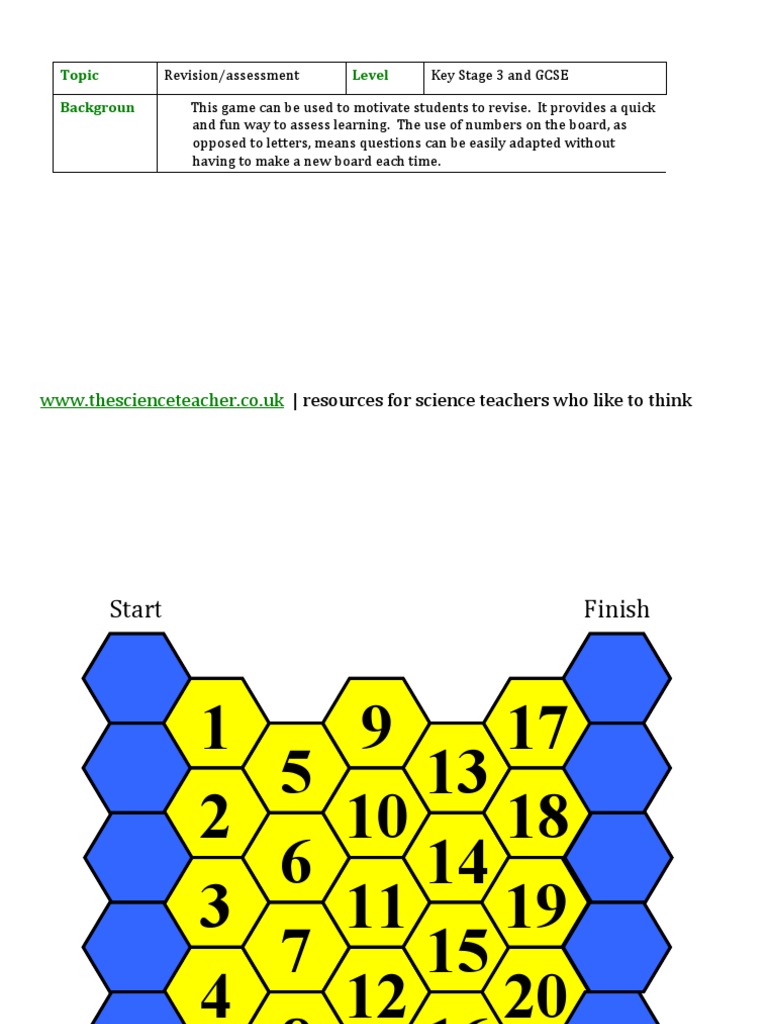 Blockbusters Science Revision Game | PDF
