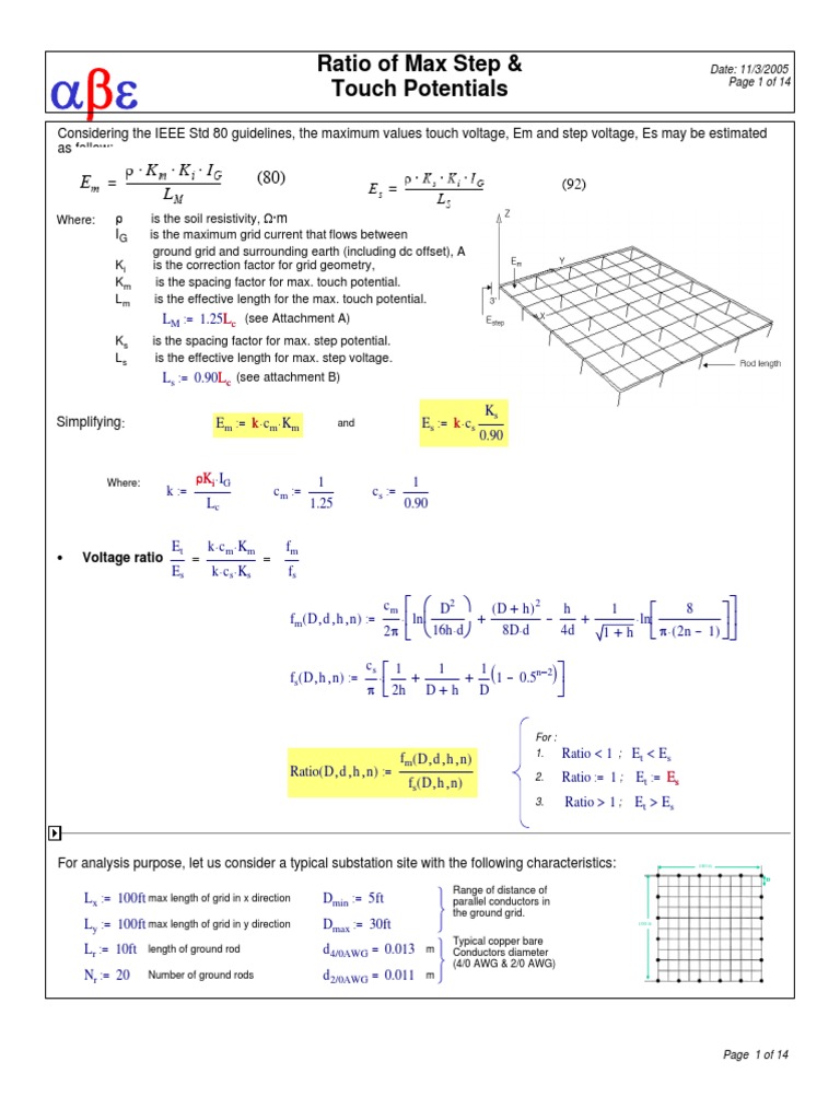 Calculation and Design Touch and Step Voltage | PDF | Electrical ...
