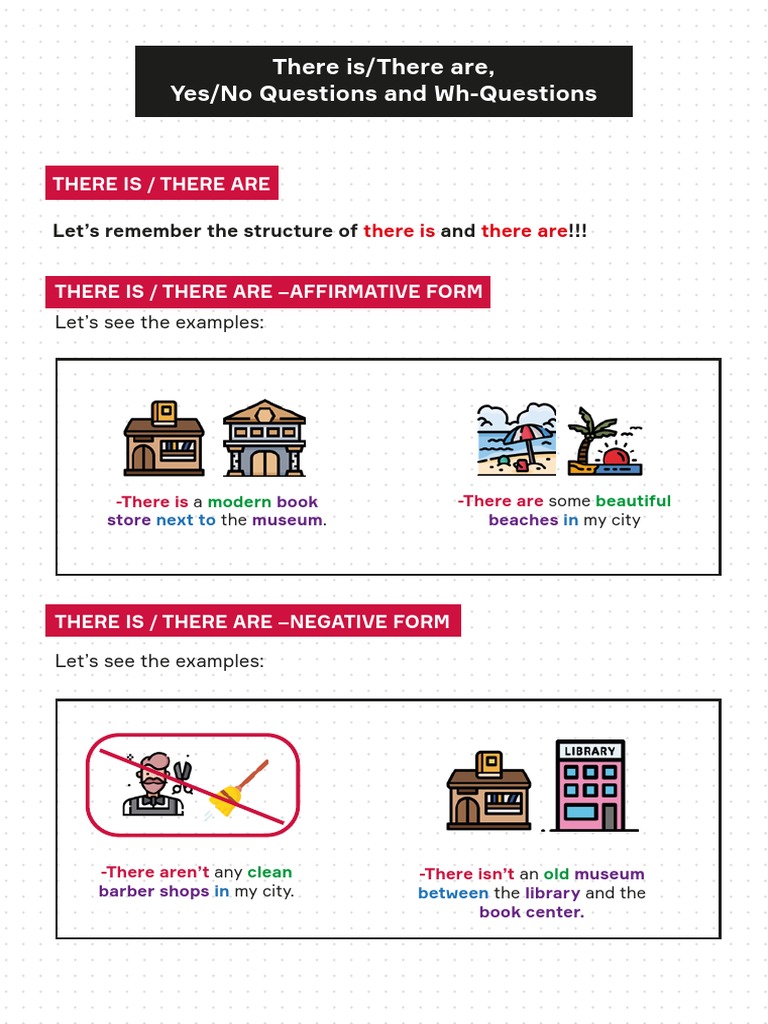 There Is/there Are, Yes/No Questions and Wh-Questions | PDF