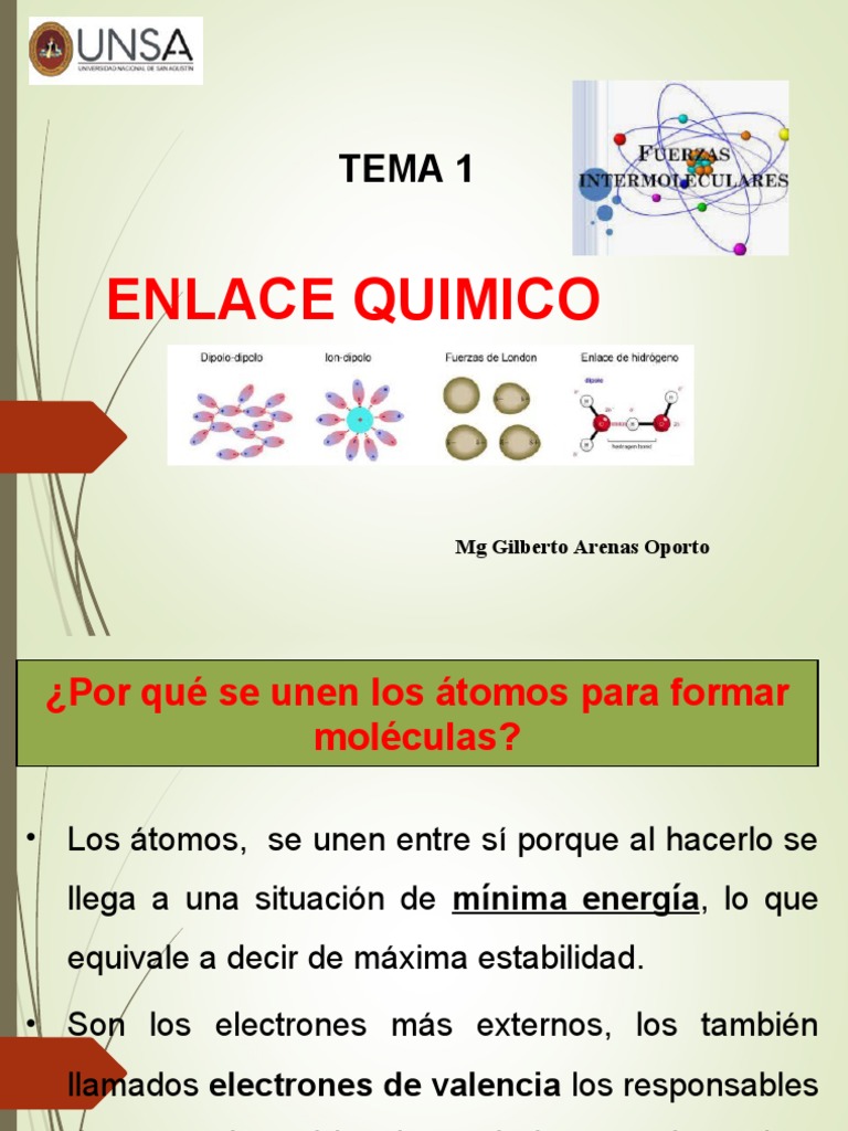 TEMA 1 - ENLACES - QUIMICOS - PPT | PDF | Enlace químico | Enlace covalente
