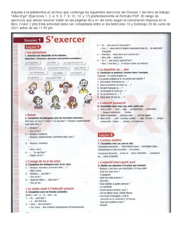 Alter Ego A1 Corrige Dossier 1 PDF