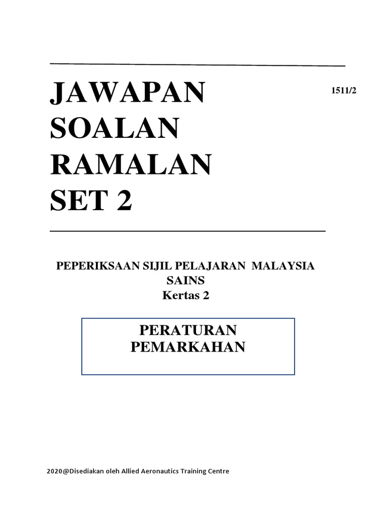 Jawapan Soalan Ramalan Sains Kertas 2 | PDF | Chemistry | Foods