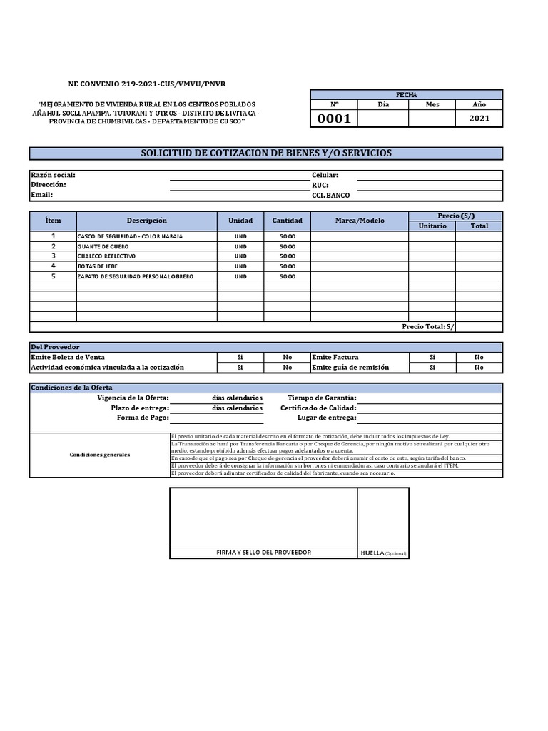 Req 001 Epp Obras | PDF | Dinero | Economias