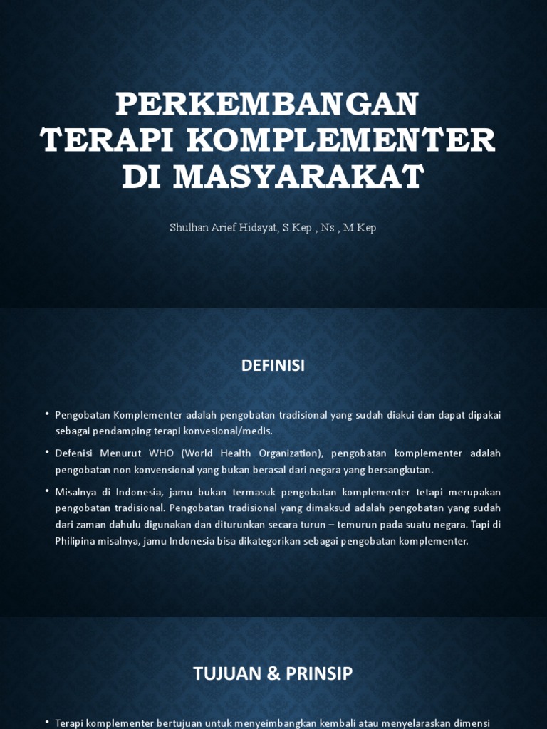 Perkembangan Terapi Komplementer | PDF