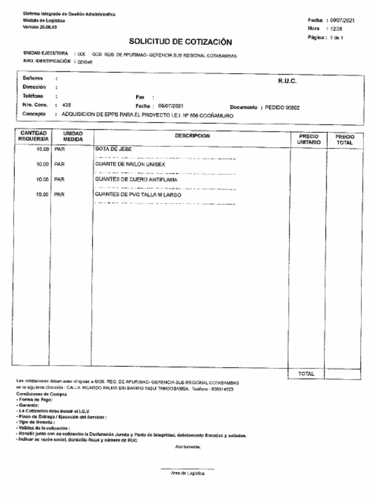 Cotizacion de Epps | PDF