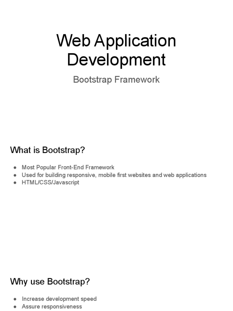 Web Application Development: Bootstrap Framework | PDF | Bootstrap ...