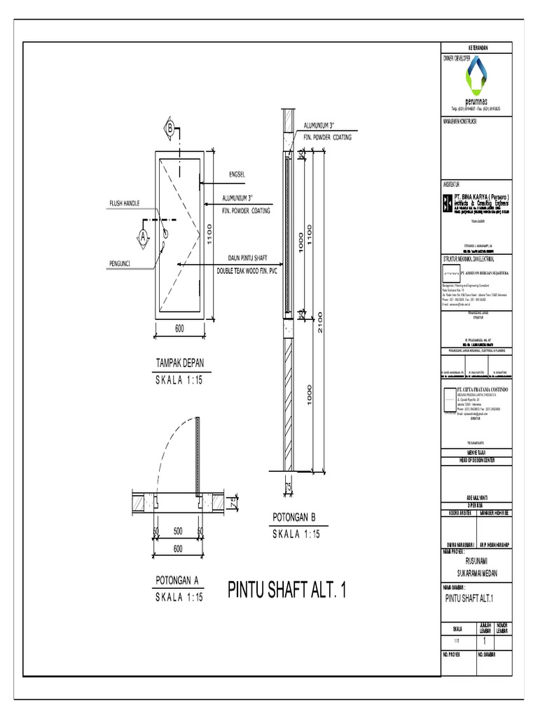 Detail Pintu Shaft Plumbing Rusunami | PDF