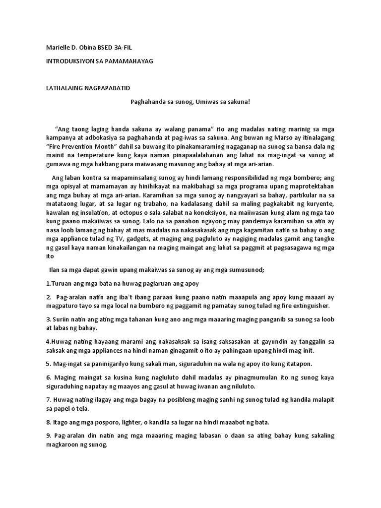 LATHALAIN (Halimbawa) | PDF