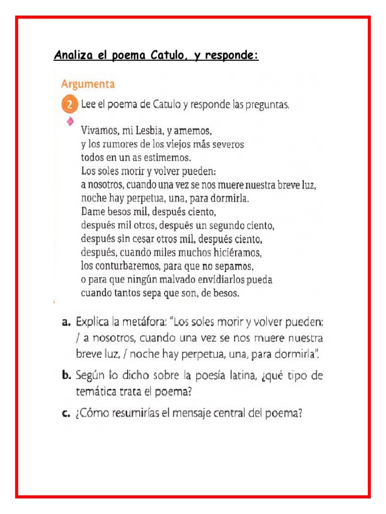 Análisis del poema de Catulo | PDF