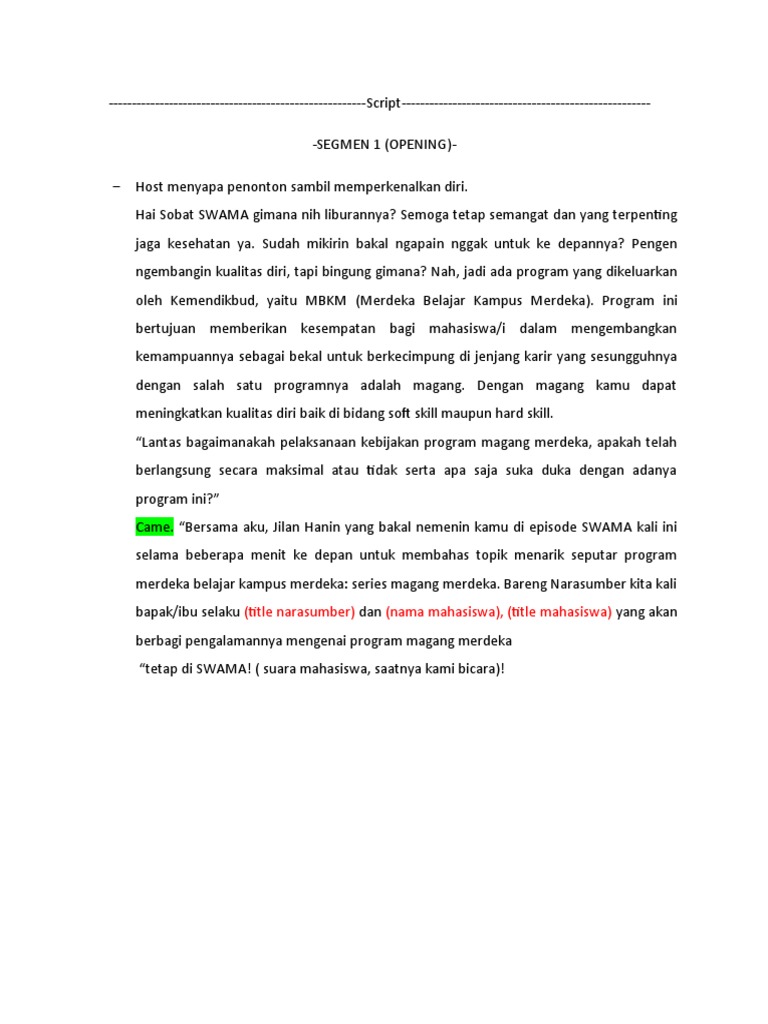 Script Terbaru | PDF | Karier & Perkembangan | Bisnis