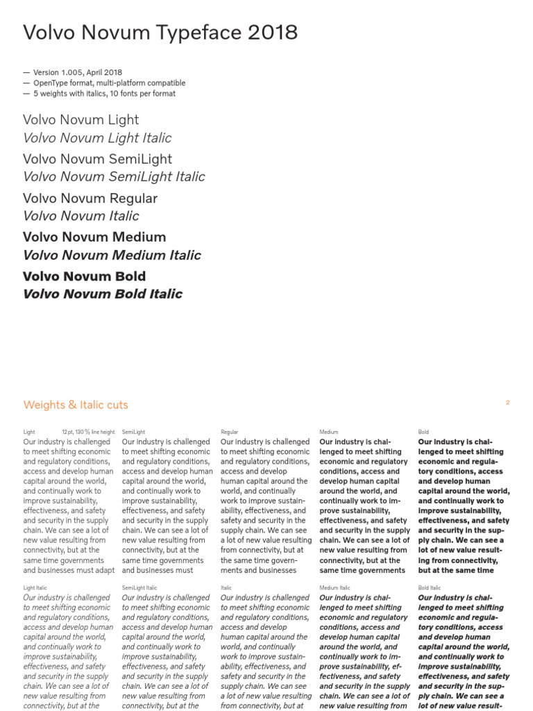 Volvo Novum Manual 1.005 Neutral | PDF | Typefaces | Encodings
