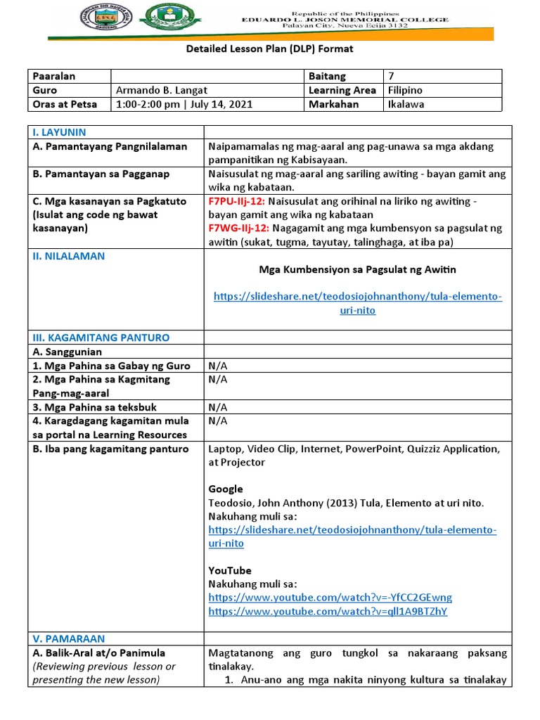 DLP-Format-2 (Tagalog) | PDF