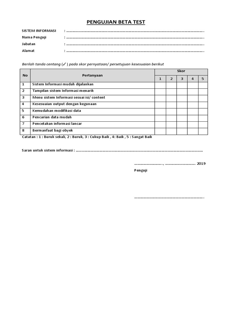 Pengujian Alfa Test | PDF