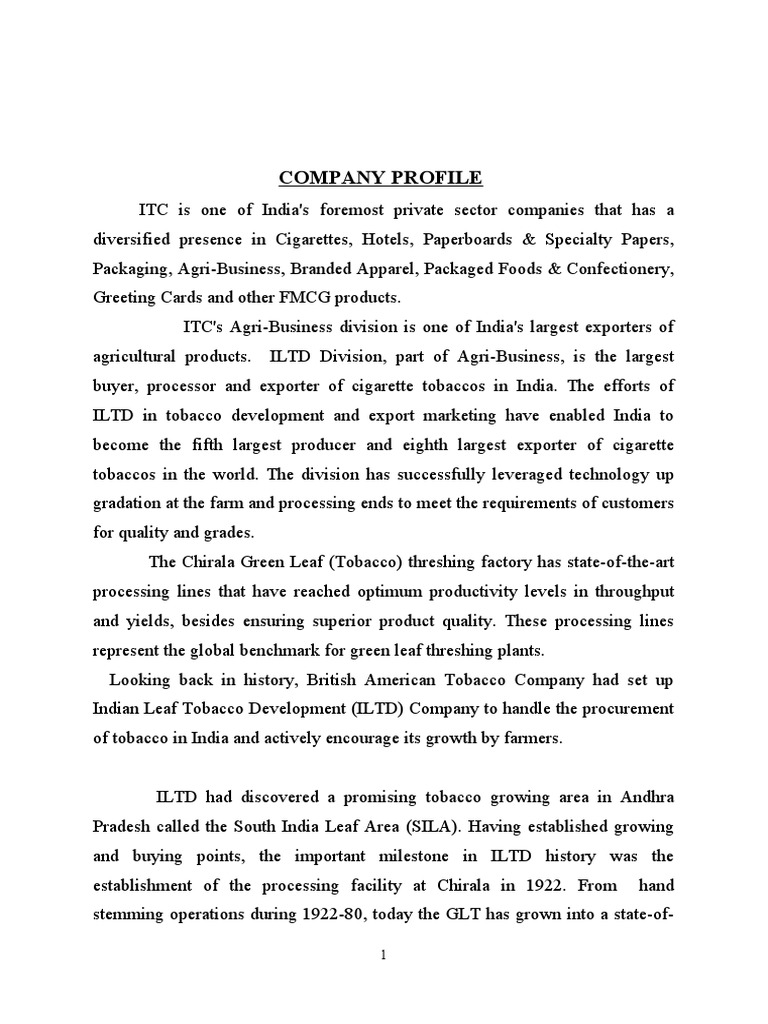 Project Report On Employee Training and Development of Itc Chirala ...