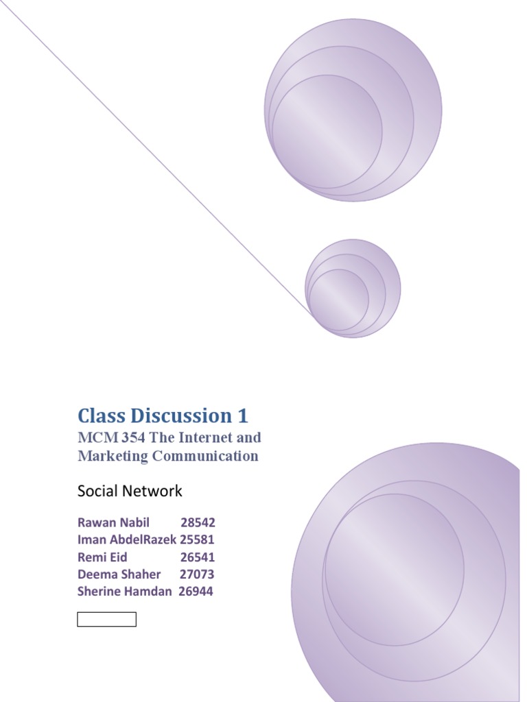 Class Discussion 1: Social Network | Download Free PDF | Myspace ...