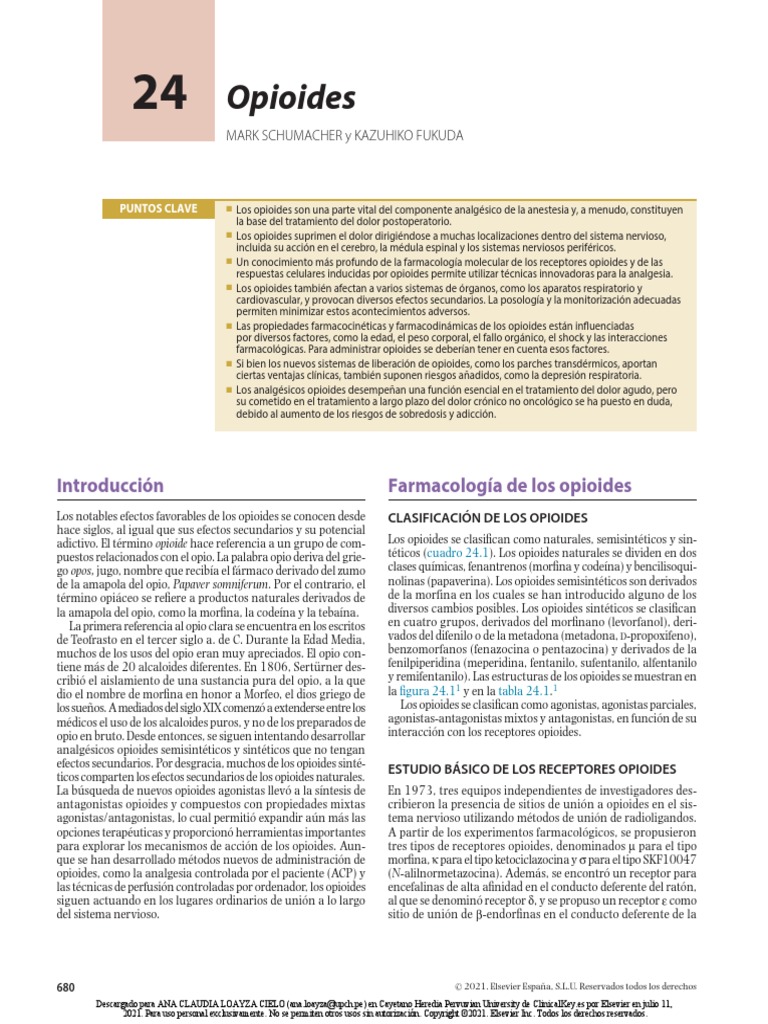 Opioides: Introducción Farmacología de Los Opioides | PDF | Opioide | Receptor (Bioquímica)