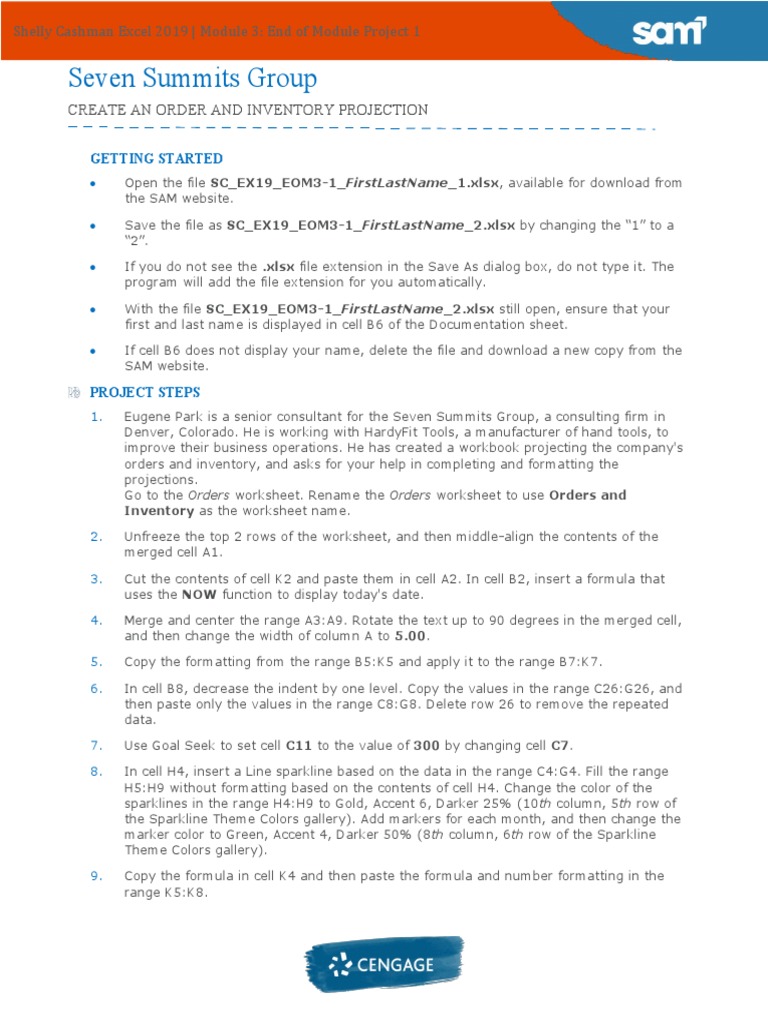 Seven Summits Group: Create An Order and Inventory Projection | PDF ...