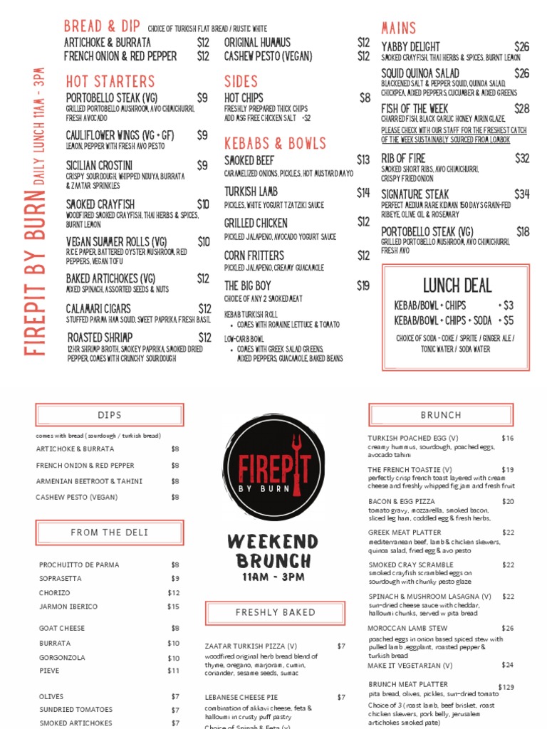 Firepit Menu | PDF | Pickling | Pesto