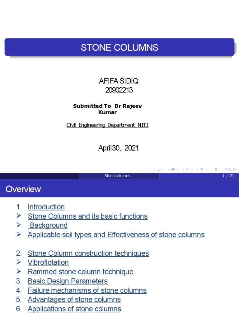 Stone Columns Presentation | PDF | Deep Foundation | Soil
