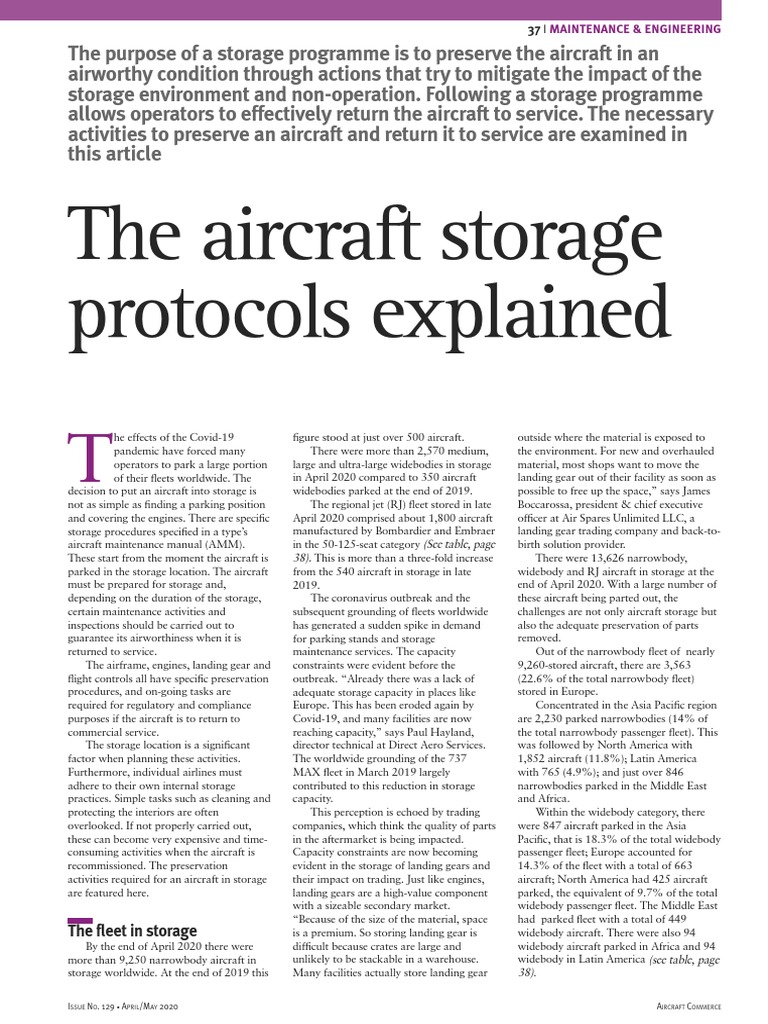 Aircraft Storage Protocols Explained | PDF | Aerospace | Aircraft