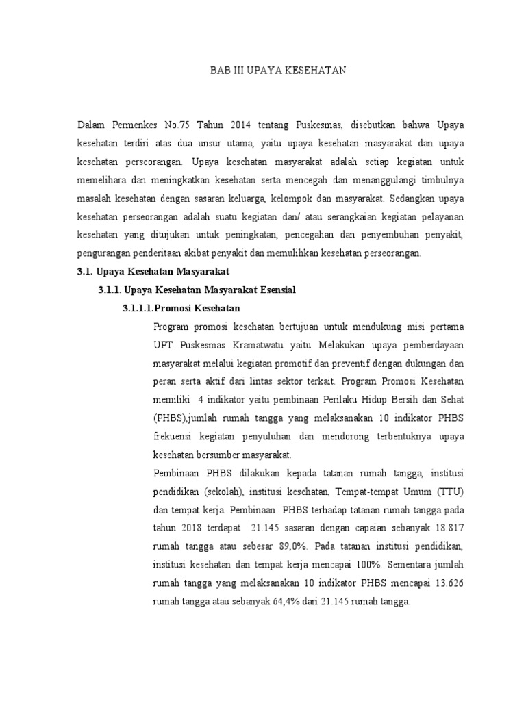 Bab Iii Upaya Kesehatan | PDF | Kesehatan Holistik