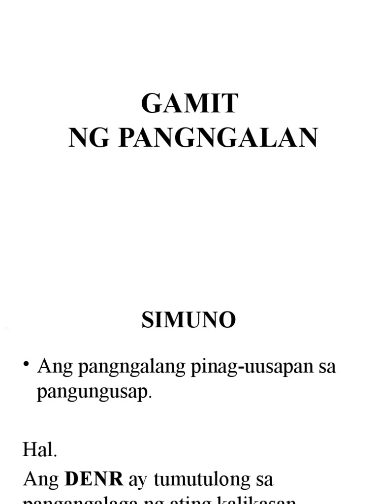 Gamit NG Pangngalan - Grade V | PDF