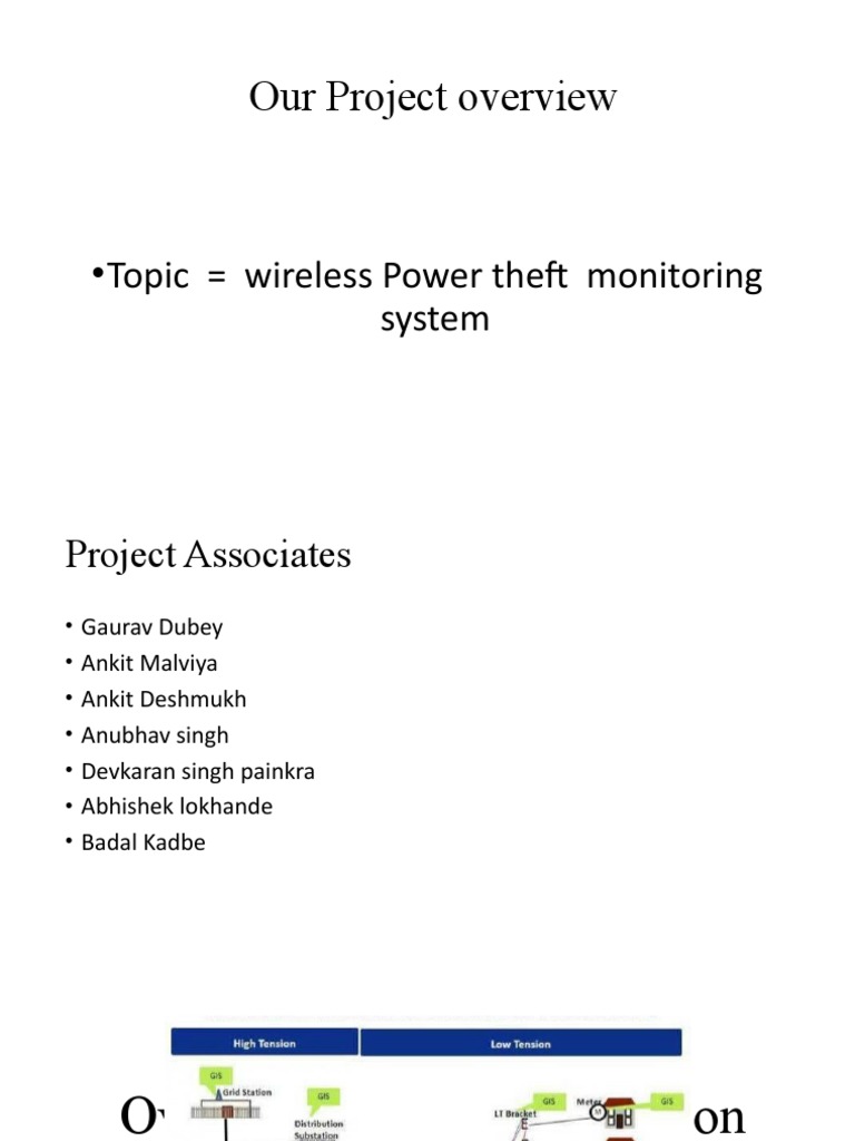 Our Project Overview: - Topic Wireless Power Theft Monitoring System | PDF