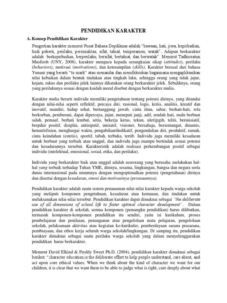 Pendidikan Karakter | PDF