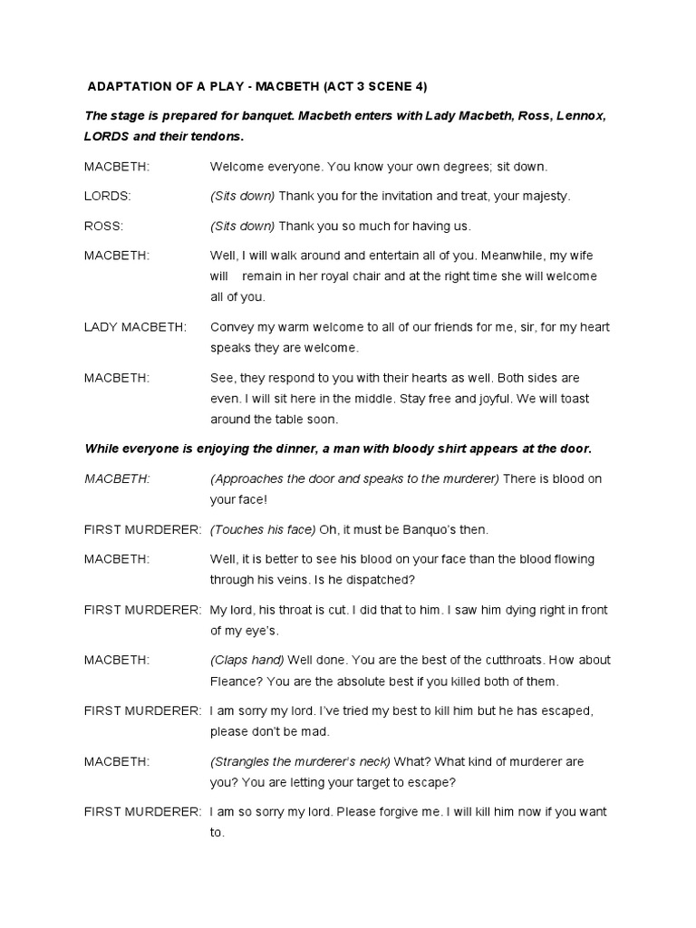 Adaptation of A Play | PDF | Macbeth