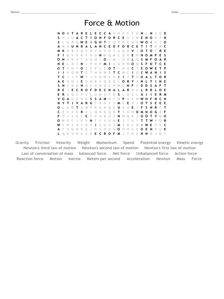 Force Motion Answer Key | PDF | Force | Temporal Rates