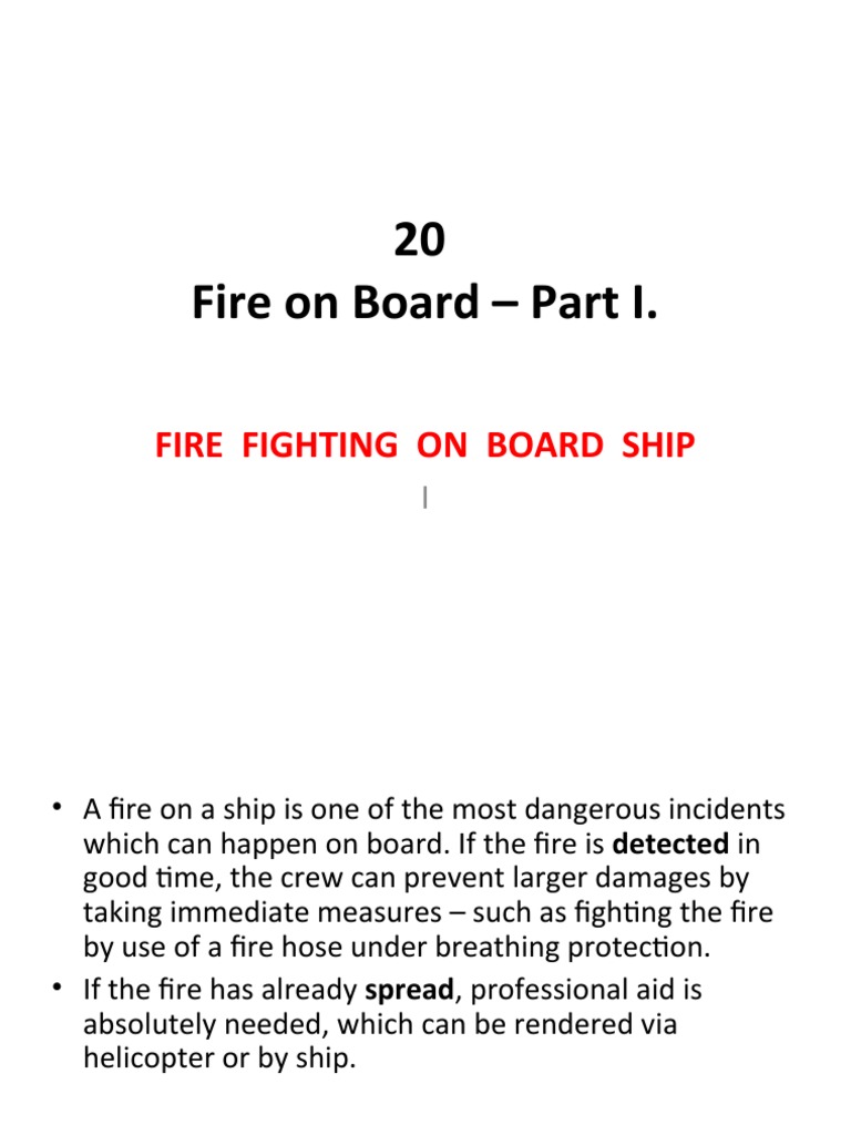 Fire Fighting Procedures on Ships | PDF | Firefighting | Fire Sprinkler ...
