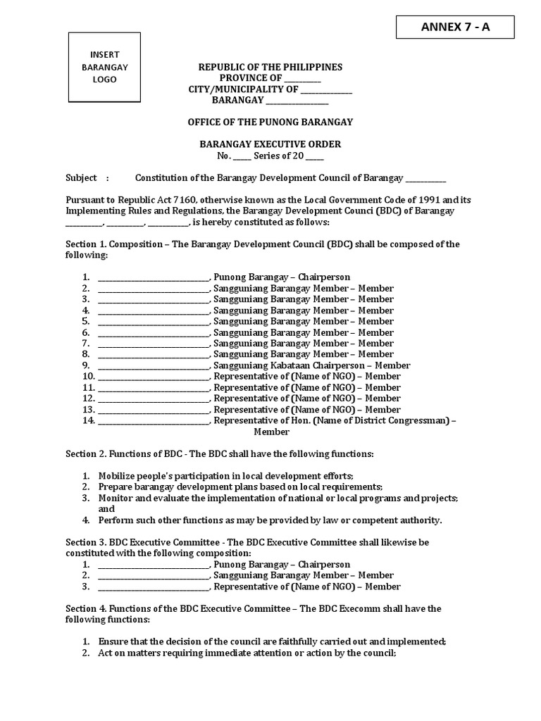 BDC - Executive Order | PDF | Constitutional Law | Social Institutions