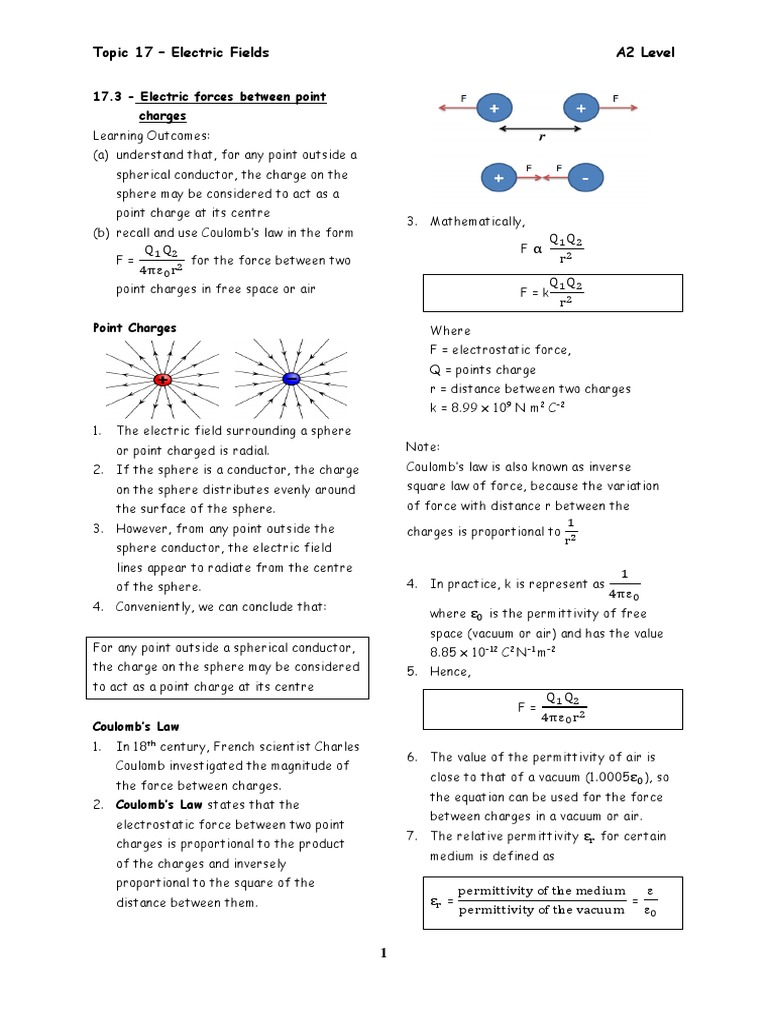 17.3 - Electric Forces Between Point | PDF | Electric Charge | Electric ...