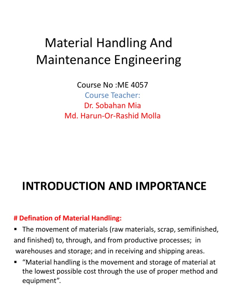 Material HANDLING PowerPoint Presentation | PDF | Belt (Mechanical ...