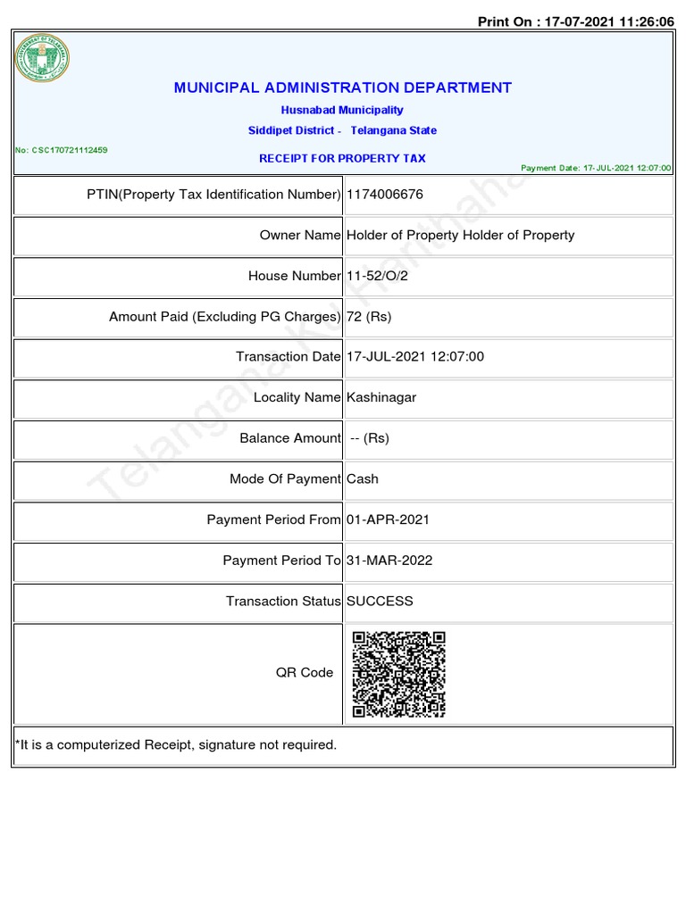 Municipal Administration Department: Husnabad Municipality Siddipet ...