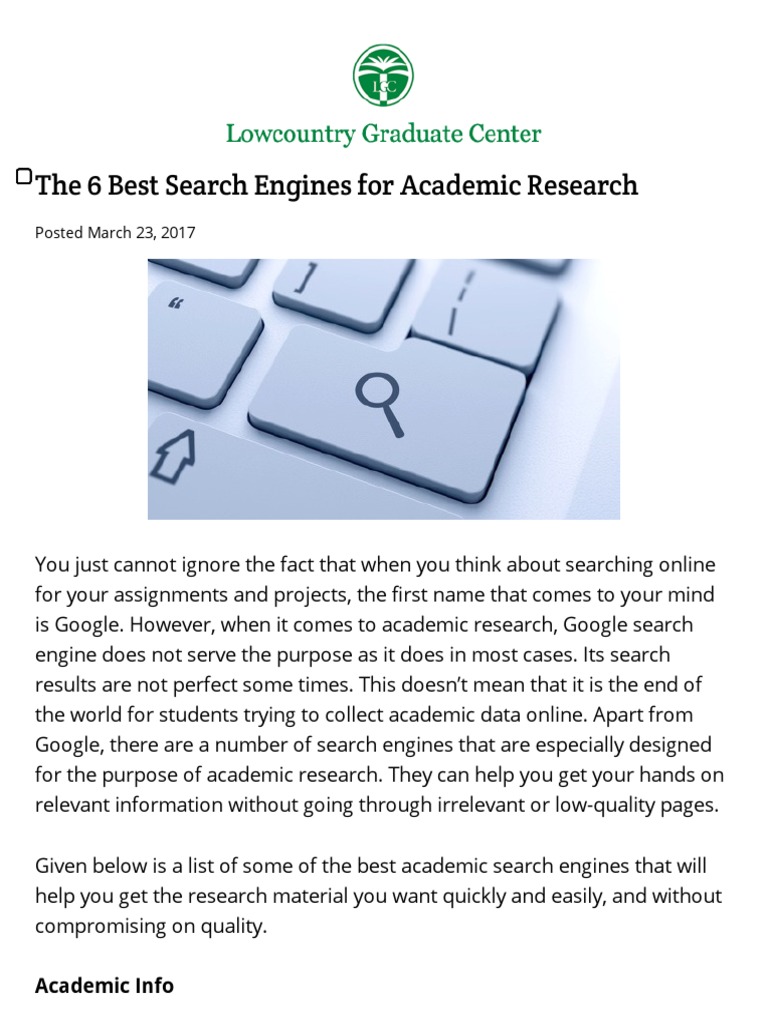 The 6 Best Search Engines For Academic Research | PDF