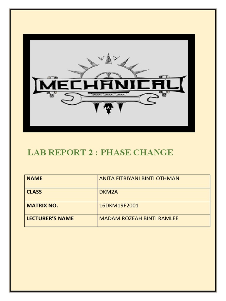 Phase Change Lab Report: Determining the Melting Point and Transition ...