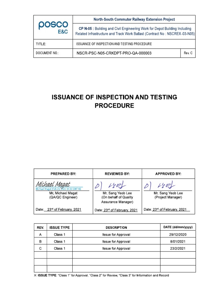 ITP Procedure & Forms | PDF | Specification (Technical Standard) | Quality Assurance