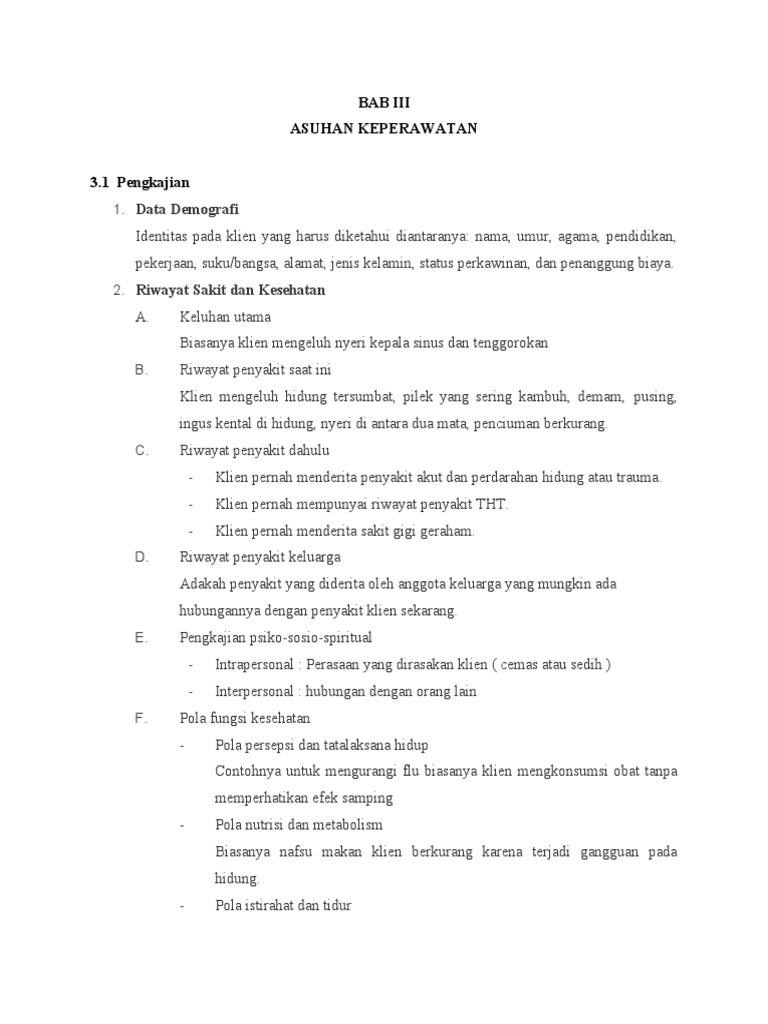 Panduan Asuhan Keperawatan Sinusitis | PDF | Pengembangan Diri | Kesehatan Holistik