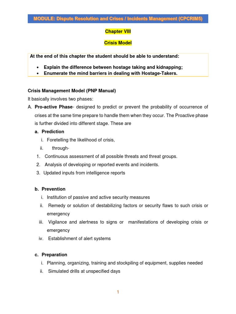 Hostage Crisis Management Overview | PDF | Hostage | Police