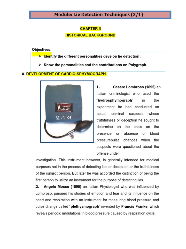 Chapter II - Historical Background | PDF | Polygraph | Physiology