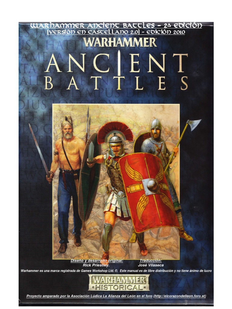 Warhammer Ancient Battles 2.0 en ESPAÑOL - Edición 2010 | PDF ...