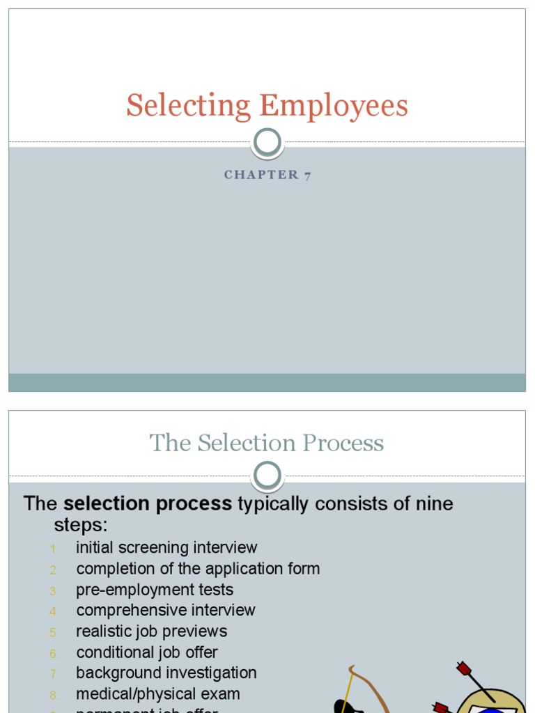 Chapter 7 Selecting Employees | PDF | Background Check | Performance Appraisal