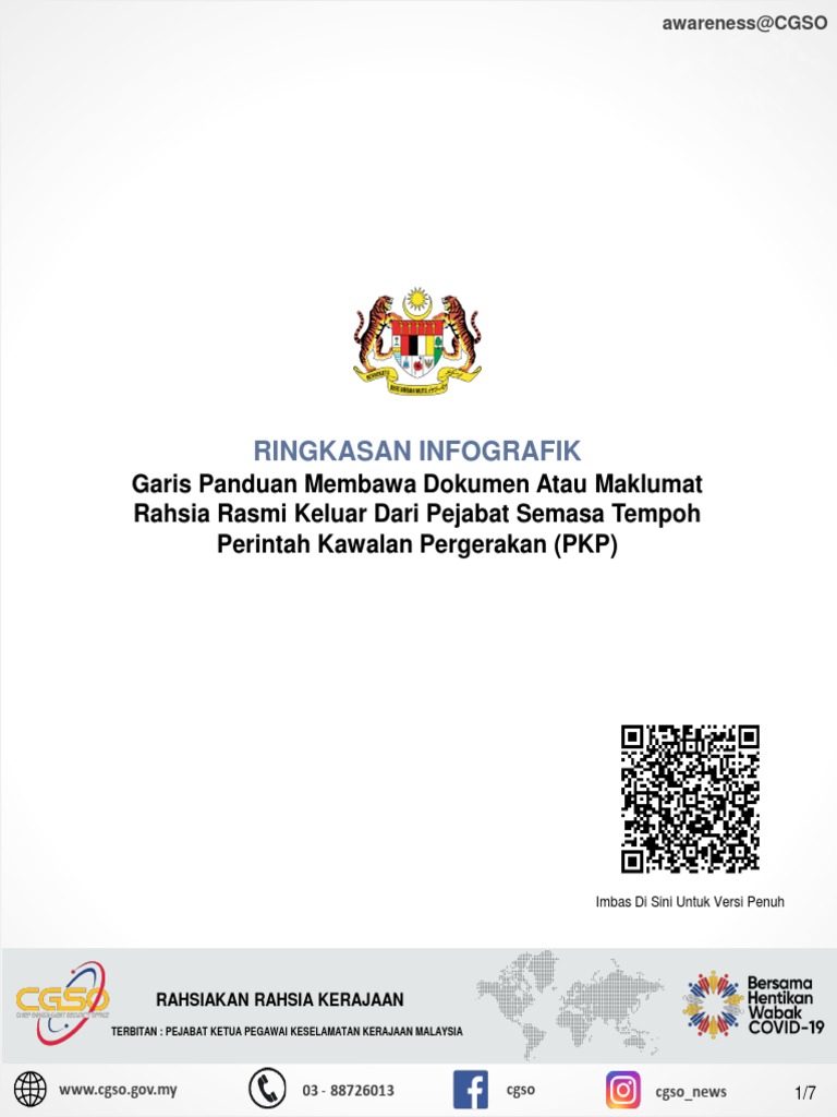 Infografik Garis Panduan Membawa Dokumen RR Keluar Dari Pejabat | PDF