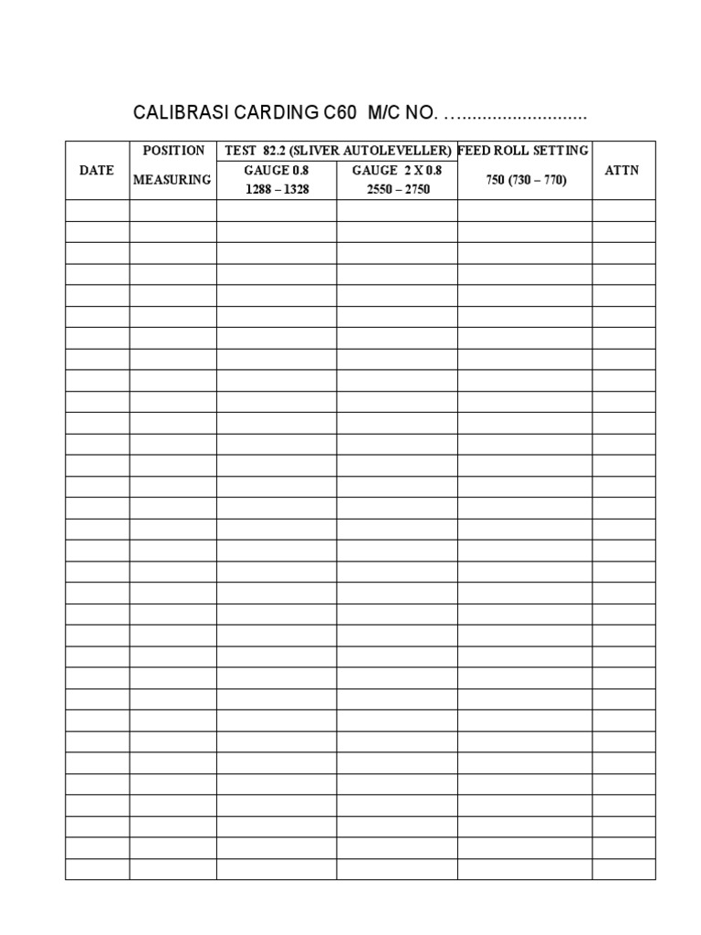 Calibration of Carding Machines C60 & DK Series | PDF | Electrical ...