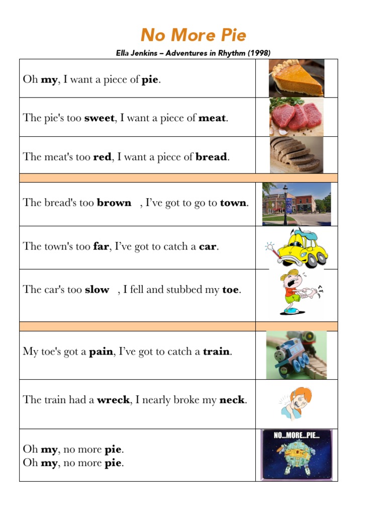 No More Pie Lyrics 2017 | PDF