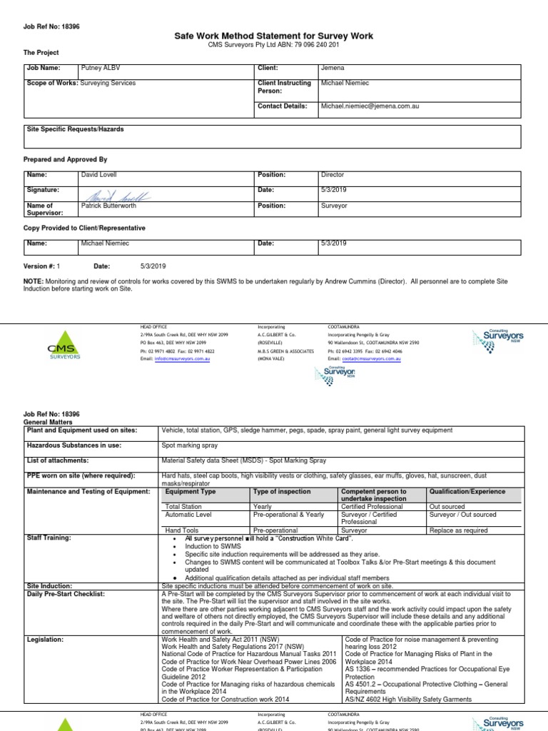 SWMS | PDF | Occupational Safety And Health | Traffic