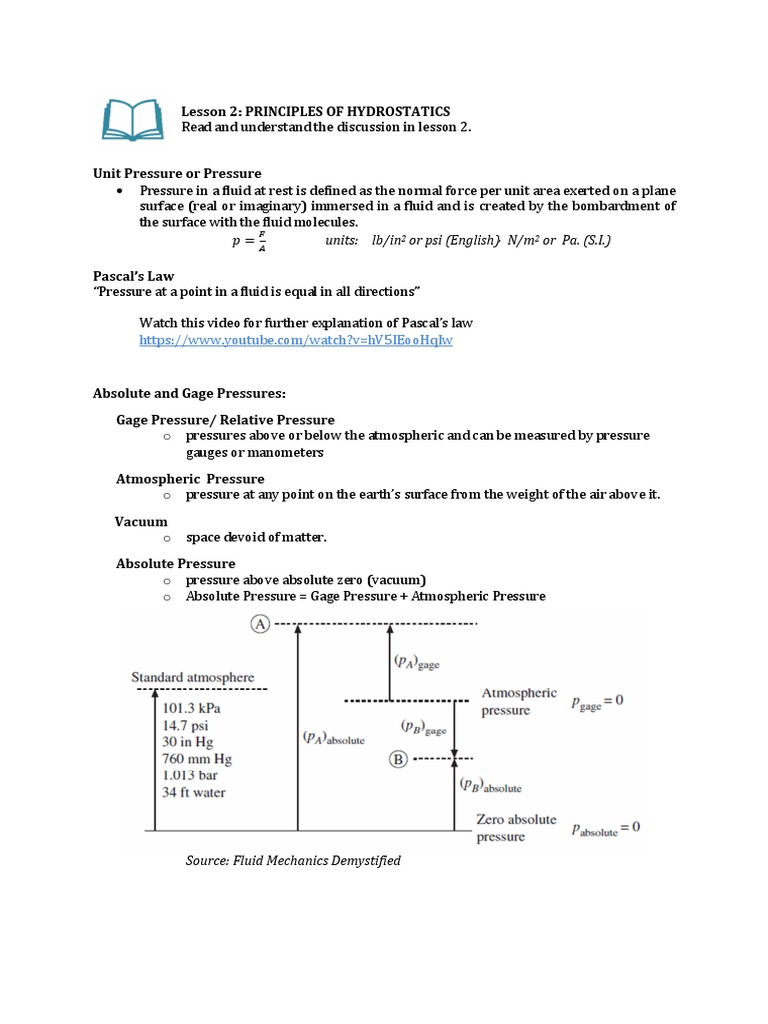 Understanding Hydrostatic Principles: Solving Problems Involving ...