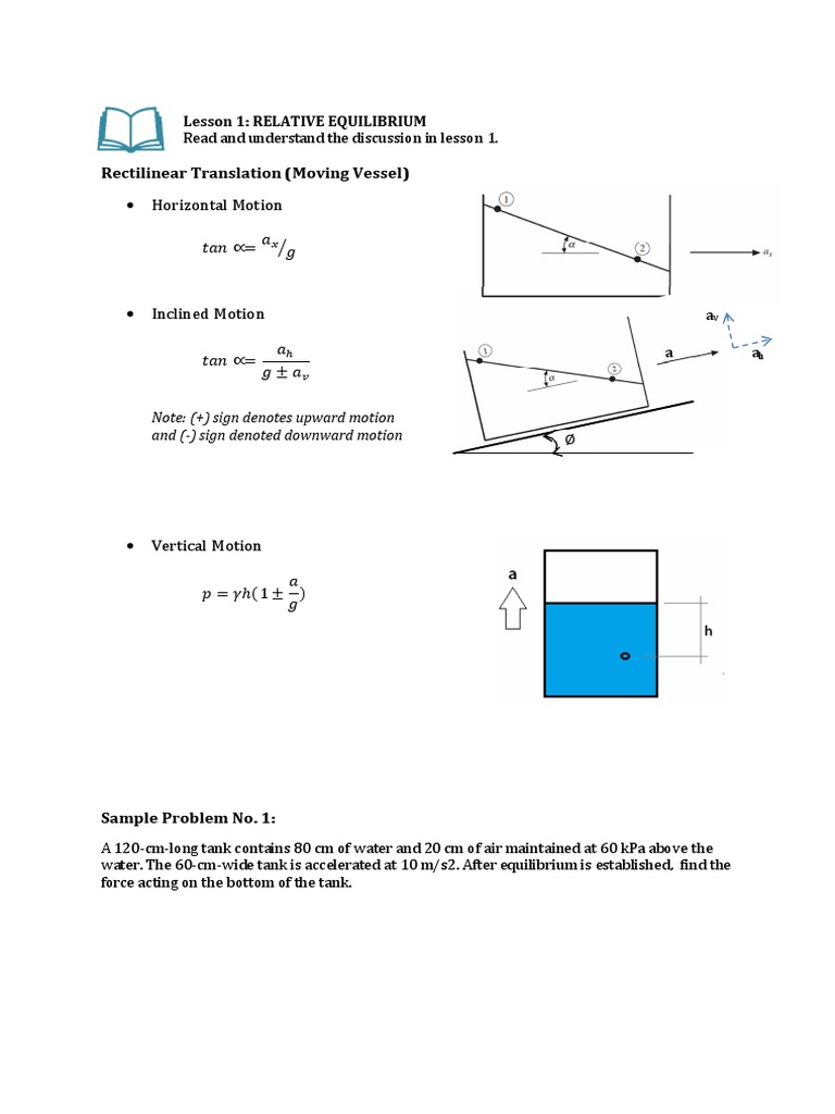 Horizontal Motion : Rectilinear Translation (Moving Vessel) | PDF ...