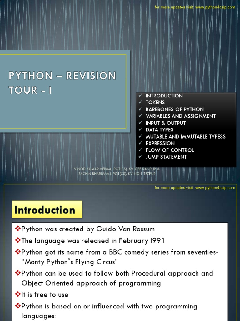 Python - Revision Tour | PDF | Boolean Data Type | Reserved Word